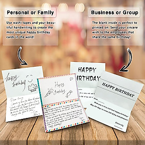 feela Birthday Cards Bulk, 320 Pack 40 Designs Happy Birthday Card Assortment Box with 320 Blank Envelopes, 336 Pieces of Stickers, 12 Washi Tapes, Greeting Cards for Employees Family, 4” X 6”