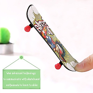 RONGYI Finger Skateboard Set, 20 Pieces Finger Skateboard Professional Mini Fingerboards Skatepark Game Keychain Decoration for Skateboard Lovers Gifts for Children, One Sided Pattern