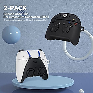 [2Pack] Game Controller Airpods 3 Case, 3D Cute Fashion Cool Design Airpod 3 Cover, Unique Stylish Funny Protective Skin Accessories Airpods 3rd Gen Silicone Case for Kids Boys Girls Teen