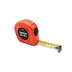Crescent Lufkin 1" x 8m/26' Hi-Viz Orange SAE/Metric Yellow Clad Power Return Tape Measure - L625CMEN