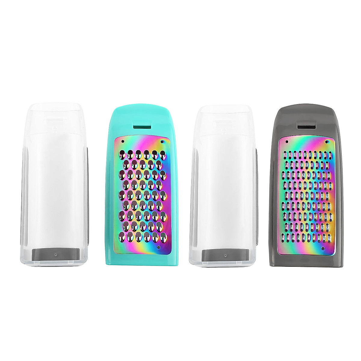 Marco Almond MA63 Graters for Kitchen + Marco Almond KYA47 Rainbow Titanium Serrated Stainless Steel Steak Knives Set of 8