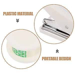 Staplers for Desk Mini Stapler 1 Set Desk Accessory Kits 3 in 1 Desktop Stapler Hole Punch Tape Dispenser Office Supplies Set for Office Home Stationery Gift White Mini Binder