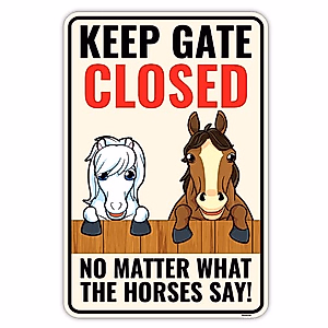 Venicor Horse Sign Decor - 14 x 9 Inches - Aluminum - Cute Horse Gifts for Women Girls Lovers - Horse Wall Art Supplies Accessories Stuff