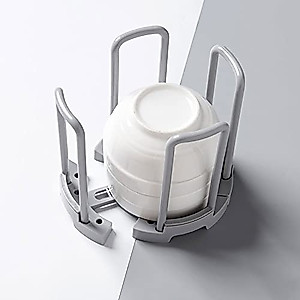 BAFAFA Drying Rack, Retractable Desktop Bowl Holder Kitchen Organizer Plastic Drain Water Cup Shelf Cabinet Dishes Rack Plate Storage Tool Shelves (Color : Grey)
