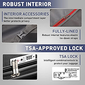 imiomo 3 Piece Luggage set Clearance, Travel Suitcase with Spinner Wheels TSA lock, Hardshell Lightweight Suitcase set for men and women (BLACK, 20/24/28)