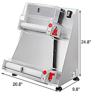 VEVOR Commercial Dough Roller Sheeter 15.7inch Electric Pizza Dough Roller Machine 370W Automatically Suitable for Noodle Pizza Bread and Pasta Maker Equipment