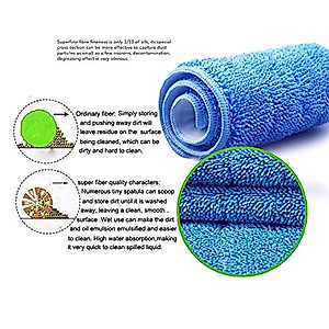 Guard 5 Pack Microfiber Mop pads, Mop Cleaning Pads Replacement Head for 15" Reveal Spay Mop,Great for Wet&Dry,Hardwood,Laminate and Tile Floor, Washable and Reusable,Fits Home and Commercial Use,Blue