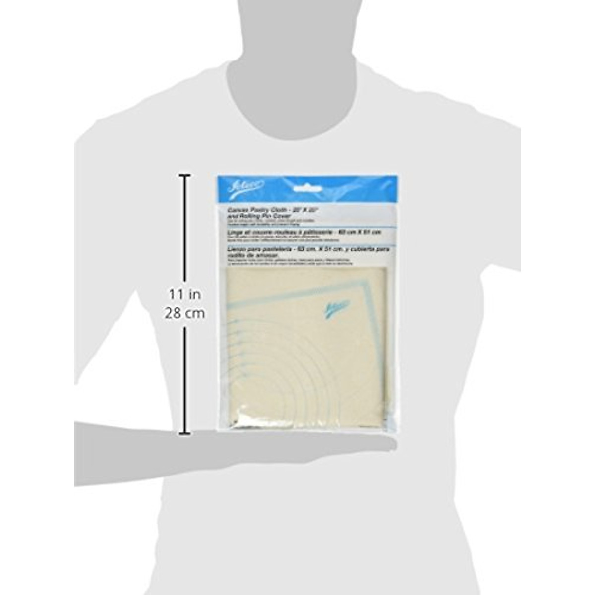 Ateco Canvas Pastry Cloth and Rolling Pin Cover, 25" x 20", Off-White