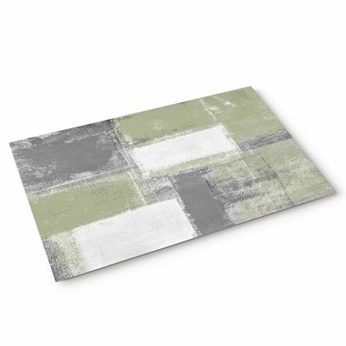 Indoor Door Mat,Sage Green Abstract Painting 20 x 32 inch Large Non-Slip Absorbent Dirt Entrance Mat, Washable Low Profile Inside Floor Mat Doormats for Entryway