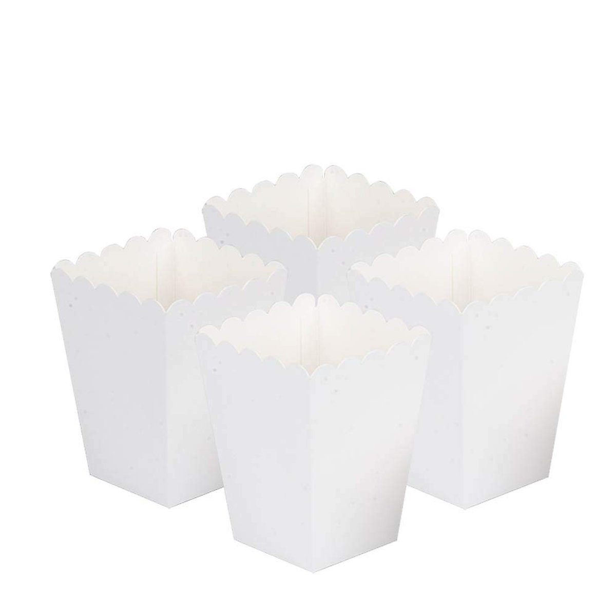 GAKA White Open-Top Popcorn Box Set of 12 Popcorn Favor Boxes Cardboard Candy Container Parties Mini Paper Popcorn Containers