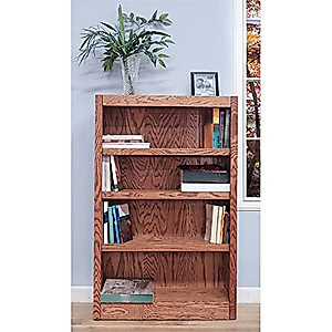Concepts In Wood Midas Four Shelf Bookcase 48" H Medium Oak Finish