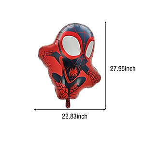 Superhero 3rd Birthday Balloon Bouquet Decorations 7PCS Superhero Foil Balloons for Boys Birthday Baby Shower Spider Themed Party Decorations (4th Birthday)