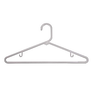 NAHANCO TBWHU, Plastic Tubular Hangers, Made in USA, White (Pack of 24)