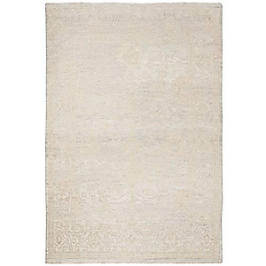 SAFAVIEH Izmir Collection Area Rug - 9' x 12', Light Blue & Ivory, Hand-Knotted Traditional New Zealand Wool, Ideal for High Traffic Areas in Living Room, Bedroom (IZM134M)