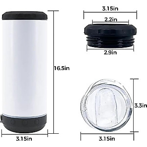 Icesip 25 Pack Music Speaker Tumbler, 16 oz Sublimation Tumbler Can Cooler Skinny Straight Double Wall Cup with Straw Lid & USB Charging Cable