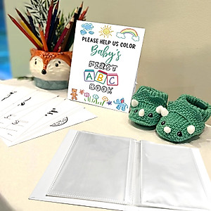 Baby's First ABC Book Baby Shower Activity Keepsake Game, ABC Coloring Baby Shower Guest Book Alternative, Baby's First Alphabet Coloring Book, Alphabet A to Z Coloring Pages