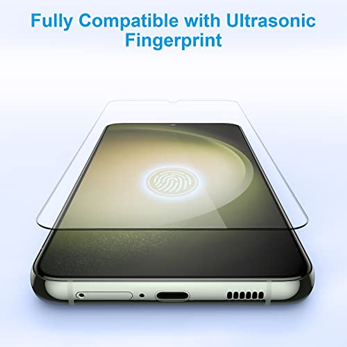 Mowei [3+2 Pack] Screen Protector Compatible with Samsung Galaxy S23 [Fully Support Fingerprint] 3X Tempered Glass and 2X Camera Lens Protector for S23 [Impact & Scratch Protection]