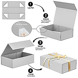 HavrePac 6 Pack Large Gift Boxes 13.8x9x4.3 Inches Luxury Gift Boxes with Lids,Magnetic Closure Gift Box for Present Packaging Box for Mother's Day, Birthdays, Party,Weddings