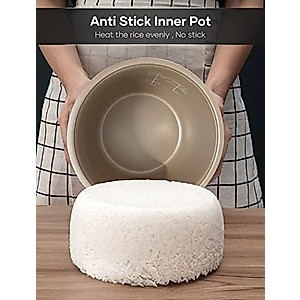 Rice Cooker, Mini Rice Cooker with Keep Warm, 3 Cups (Uncooked), Smart Fuzzy Logic, 24-H Delay Timer, Nonstick Inner Pot, for Soft White Rice, Brown Rice, Sushi, Porridge (Small)