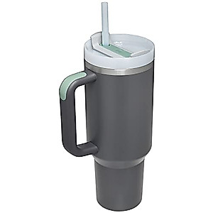 Stanley Quencher H2.0 FlowState Stainless Steel Vacuum Insulated Tumbler with Lid and Straw for Water, Iced Tea or Coffee, Smoothie and More, Charcoal, 40 oz