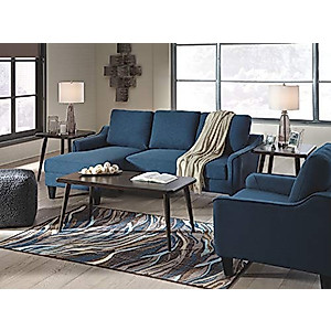 Signature Design by Ashley Jarreau Sofa Chaise Sleeper Chofa with Pull-Out Cushion, Blue