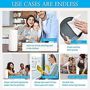 Reusable Paper Towels Washable Roll: 50Pack Paperless Paper Towels Tear Away 12x12In Eco Friendly Absorbent Cloth Paper Towels Reusable Washable for Kitchen Zero Waste (White)