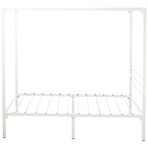 Zinus Patricia White Metal Canopy Platform Bed Frame, Twin & 6 Inch Foam and Spring Mattress/CertiPUR-US Certified Foams/Mattress-in-a-Box, Twin