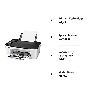 Canon PIXMA TS Series Wireless All-in-One Color Inkjet Printer, White - Print, Scan, Copy - 4800 x 1200 dpi, Borderless Printing