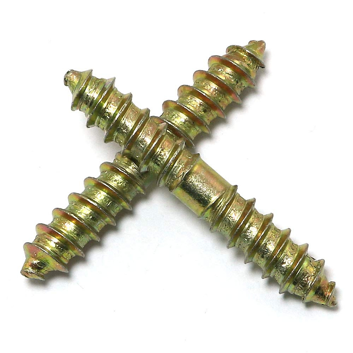 PZRT 12pcs 6x40MM Dowel Screw Zinc Plated Iron Double Ended Screw Self Tapping Furniture Screw