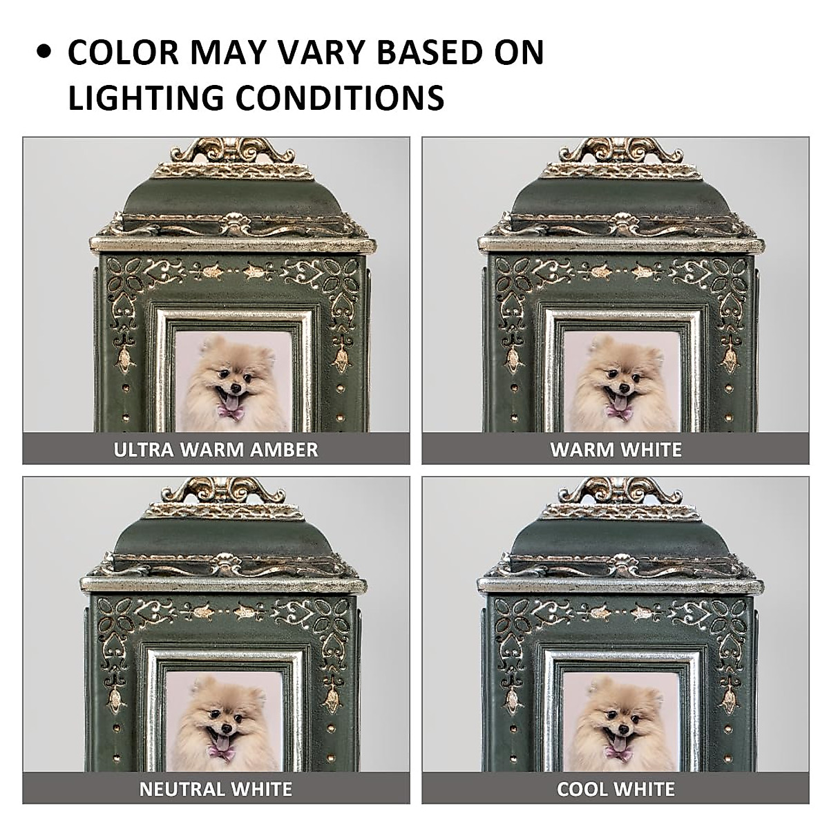 AELS Pet Urn Memory Box for Keepsakes with Photo Slot, Dog Memorial Urns for Ashes, Cat or Dog Cremation Urns, Dark Green