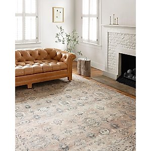 Loloi II Hathaway Collection HTH-03 Java / Multi 9'-0" x 12'-0", .25" Thick, Area Rug, Soft, Durable, Printed, Modern, Low Pile, Non-Shedding, Easy Clean, Living Room Rug