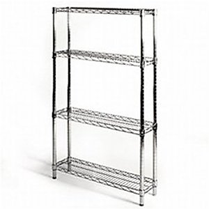 Shelving Inc. 8" d x 30" w x 64" h Chrome Wire Shelving with 4 Shelves