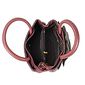 Sibalasi Women’s Flower Leather Top-Handle bag Small Floral Shoulder Bag Designer Handbags Handmade Purse (B-PI)