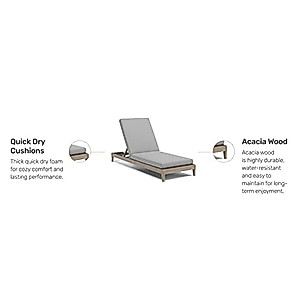 homestyles Sustain Outdoor Chaise Lounge, Gray