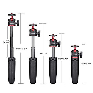 Black Mini Tripod for Camera, 1/4" Screw Universal for Sony/Canon/Nikon/Fujifilm Vlog Camera, Extendable Handheld Portable Vlogging Tripod Mount, Video Shooting Filming Table Stand