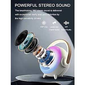 Depulat Kids Bluetooth Speaker with Lights 15W Portable Wireless Charging Speaker Dimmable Night Light Best Birthday Music Gifts for Teenagers -Bedroom, Office and Home Decor(Without Battery)