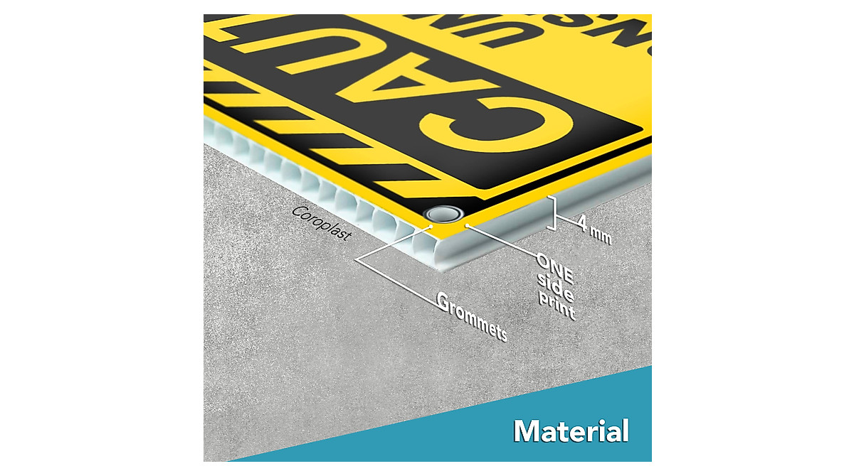 2 PC Under Construction Sign - 12 x 8 Coroplast Caution Area Under ...