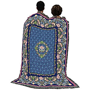 Pure Country Weavers William Morris Strawberry Thief Border Blanket - Arts & Crafts - Gift Tapestry Throw Woven from Cotton - Made in The USA (72x54)