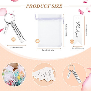 Yinkin 36 Pcs Employee Appreciation Gift Thank You Keychains Thank You Cards and Organza Bags for Coworker Teacher(Silver)