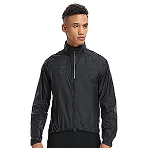 Santic Cycling Windbreaker Bike Outdoor Skinsuit Jacket Sun Protection Riding Equipment UPF50+,Black,Size S