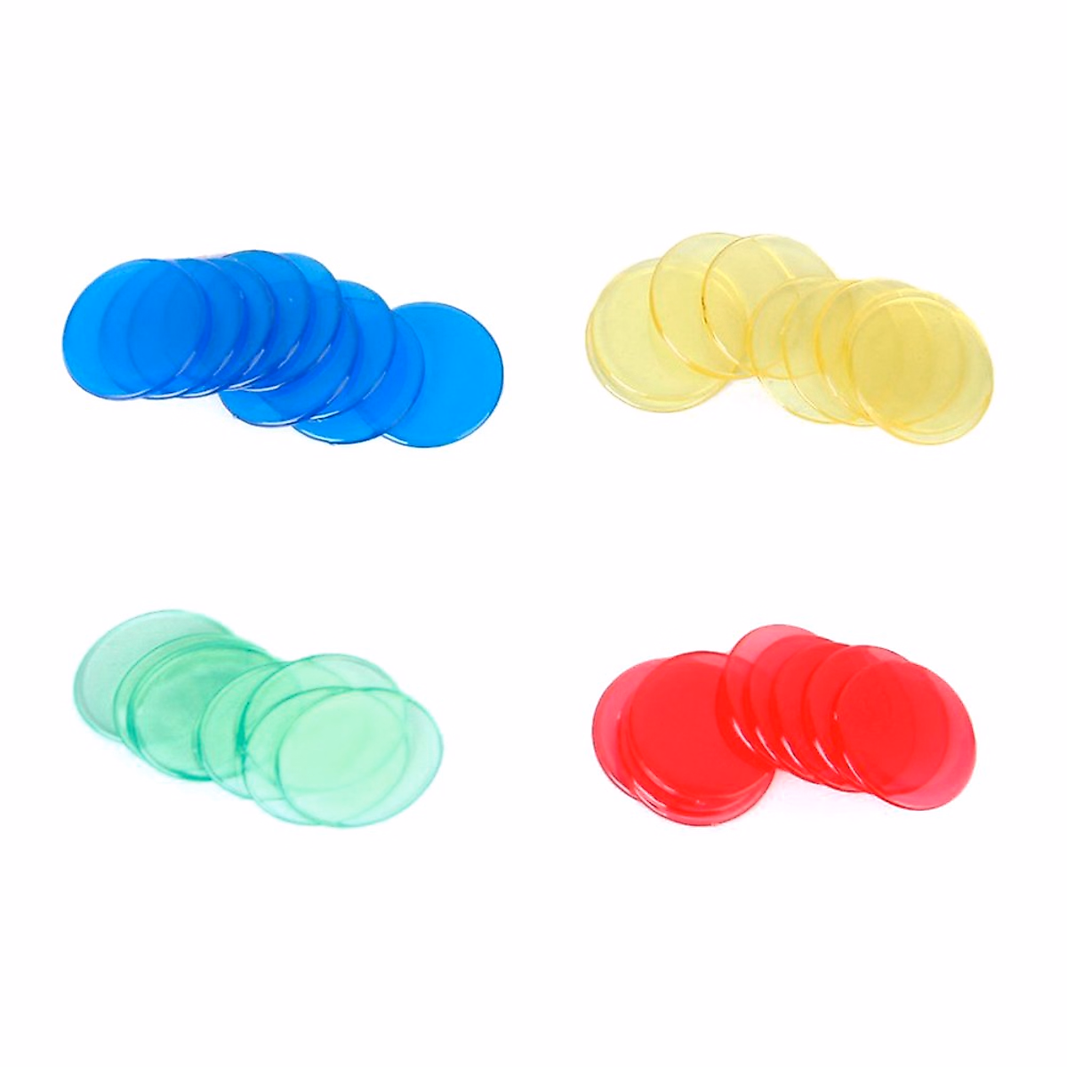 STOBOK Bingo Transparent Counters Bingo Counting Chips Markers Bingo Supplies Size 40Pcs (Light Green)