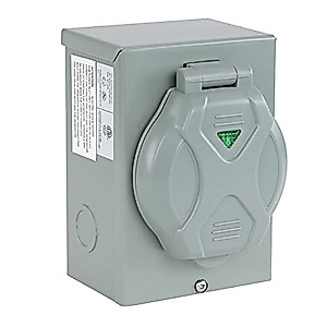 BISupply Generator Inlet Box 30 Amp - 4 Prong Power Inlet Box,  L14-30P 125V/250V Connection Box with Light Indicator