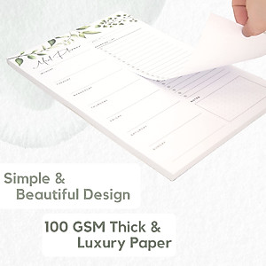 Magnetic Meal Planning Pad for Fridge 52 Undated Tear-off Sheets | 6x9 Inch Meal Planning Notepad | Notebook for Meal Planner and Grocery List with Magnet | Weekly Meal Planner for kitchen with Tear Off Shopping List