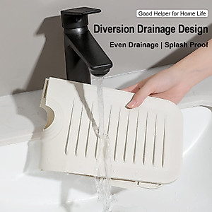 Silicone Faucet Mat, Silicone Faucet Handle Drip Catcher Tray Mat, Dish Soap Sponge Holder for Kitchen Sink Accessories, Drying Mat for Kitchen Counter & Bathroom Kitchen Sink Splash Guard