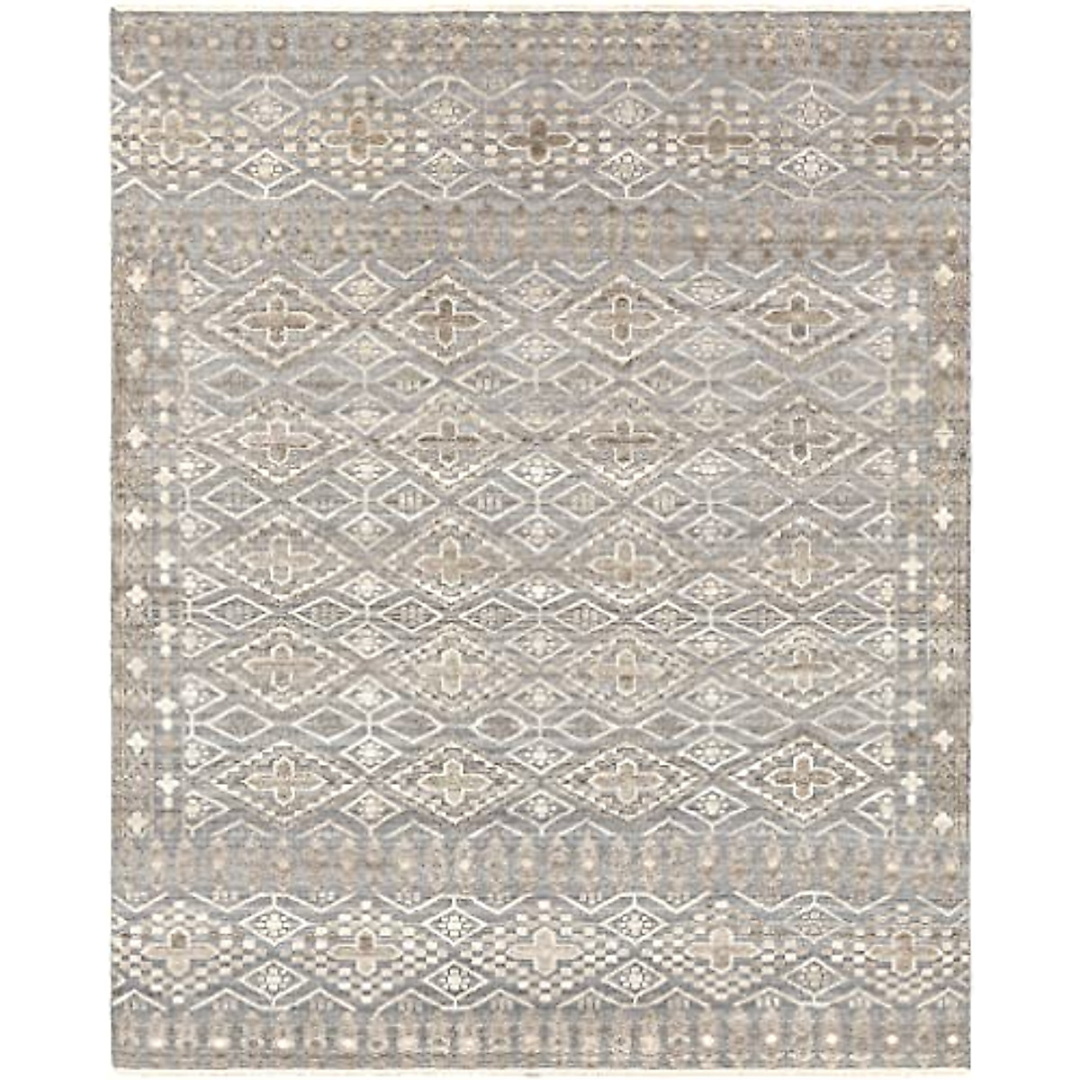 Mark&Day Area Rugs, 8x10 Haalweide Traditional Medium Gray Area Rug, Grey Cream Carpet for Living Room, Bedroom or Kitchen (8' x 10')