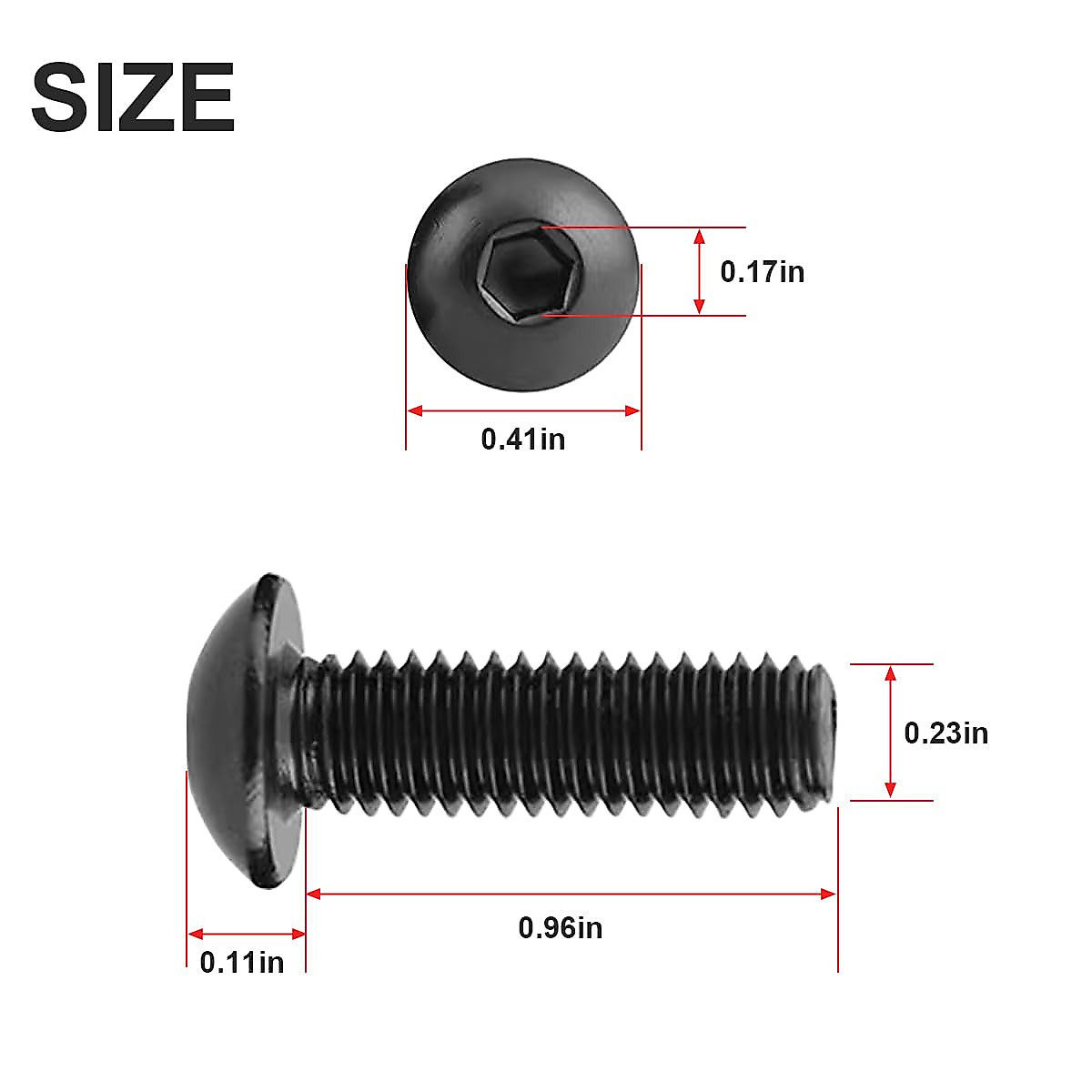 YALOK M6 x 25mm Hexagon Screw Bolt, 14PCS Button Head Allen Key Screws, Carbon Steel Round Head Machine Screws Bolts Hexagon Screws, Universal Vehicle Accessories for Bicycle Motorcycle Car