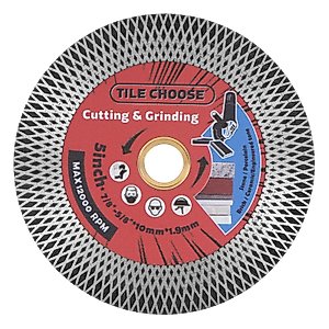 HARFINGTON Diamond Porcelain Tile Saw Blade, 5" (125mm) Super Thin Diamond Cutting Disc with Arbor 5/8" for Cutting and Grinding Ceramic Tiles,Porcelain,Marble