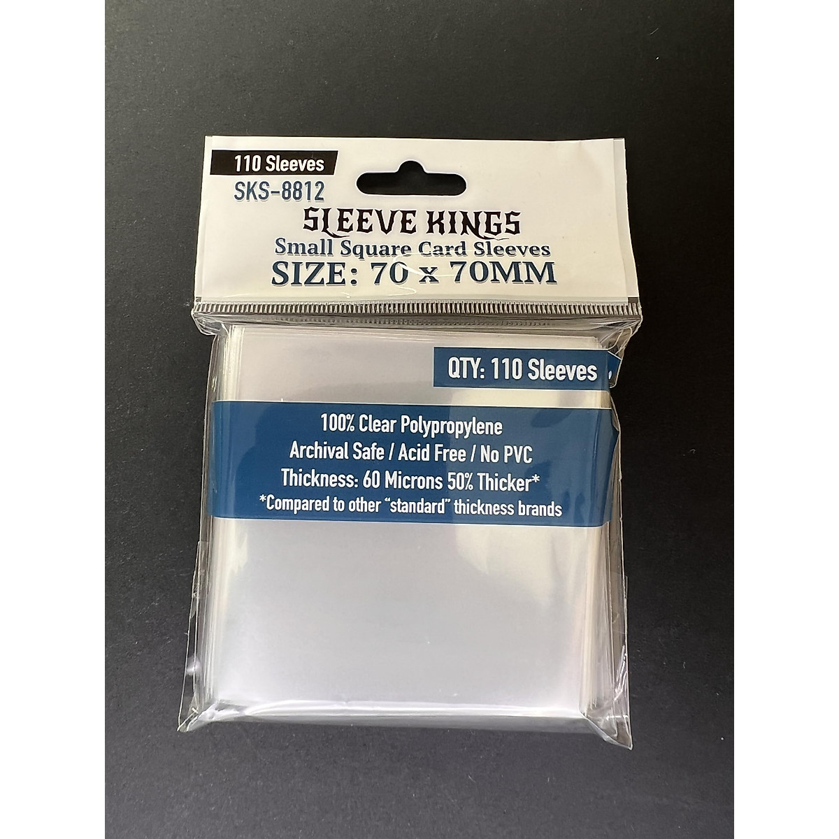 Sleeve Kings Small Square Card Sleeves (70x70mm) - 110 Pack, 60 Microns