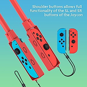 Uxilep Golf Club for Mario Golf: Super Rush - for Nintendo Switch Joy-con Accessories,Mini Golf Clubs Hand Grip Accessories with Wrist Strap for Joy Cons - 2 Pack (Red & Blue)