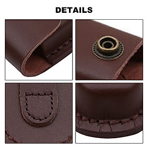 Knife Sheath, 4.7 '' Folding Knife Holster PU Leather Belt Knife Pouch for Outdoor Hunting Camping